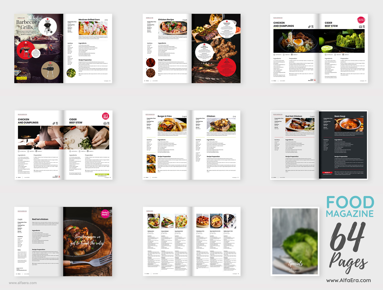 Food Magazine Template - ALFAERA - CorelDRAW Templates