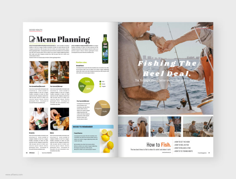 Food Magazine Template - ALFAERA - CorelDRAW Graphic Design Templates