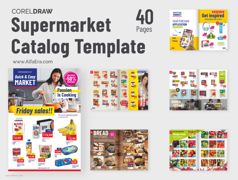 Supermarket Catalog Template – ALFAERA – CorelDRAW Templates Catalog ...